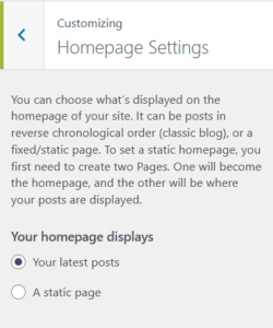 WordPress Tutorials | Enable home page